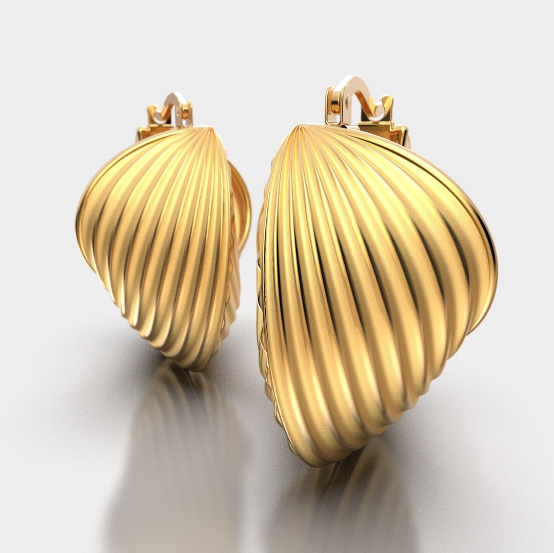 18k 14k Gold Hoop Earrings, Italian Gold Earrings Made in Italy by ...