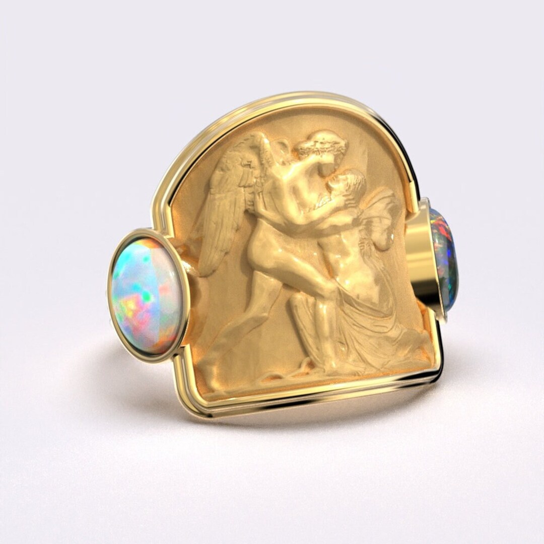 Love and Psyche Opal Ring: 18k or 14k Gold Ancient Style Ring - Etsy