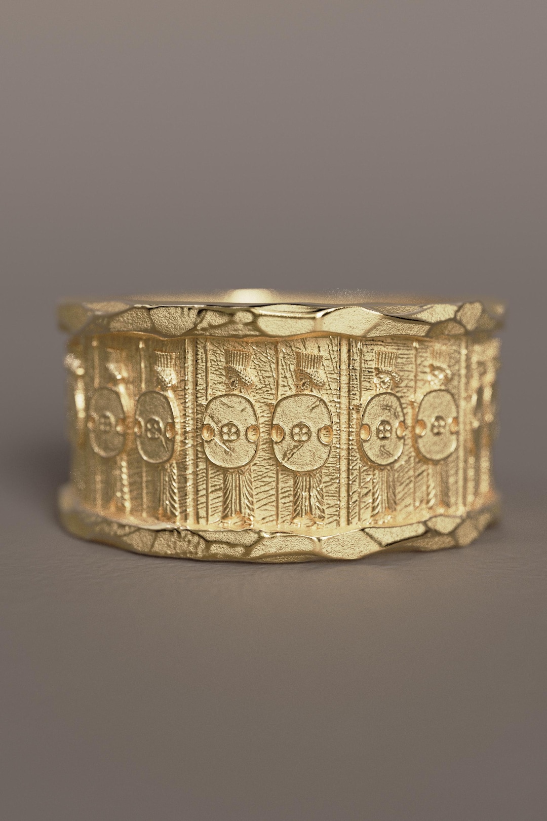 Persian Gold Ring: Temple of Persepolis Bas-reliefs, Winged Sphinx - Etsy