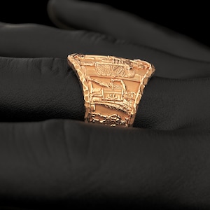 14k or 18k Gold Gladiator Ring: Ancient Rome Style Band, Italian ...