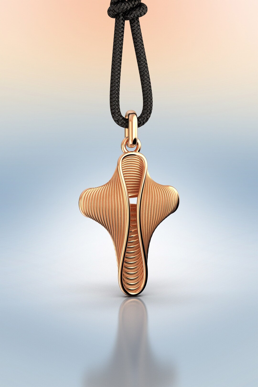 Men's Modern Gold Cross Pendant: Italian Fine Jewelry - Etsy