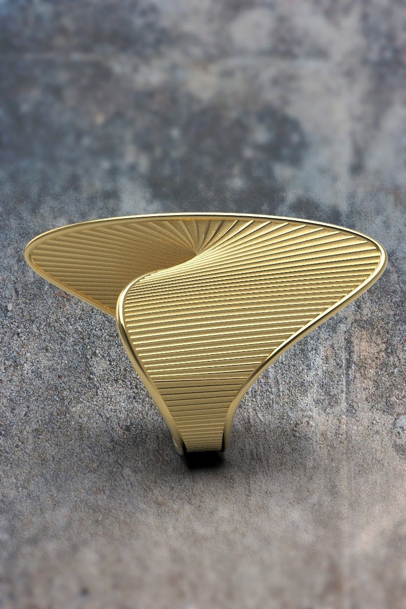 Wave Ring Mobius Ring. Chunky Gold Ring Italian Solid Gold - Etsy