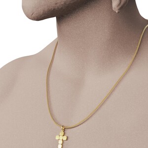 Men's Roman Solid Gold Cross Pendant Necklace - Etsy