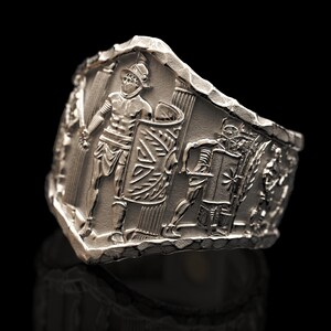 14k or 18k Gold Gladiator Ring: Ancient Rome Style Band, Italian ...