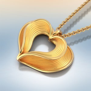 14k or 18k Solid Gold Heart Pendant Necklace: Italian Fine Jewelry - Etsy