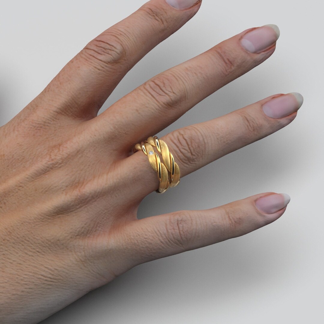 Handmade Italian Croissant Gold Wedding Band: 14k/18k Gold Ring - Etsy