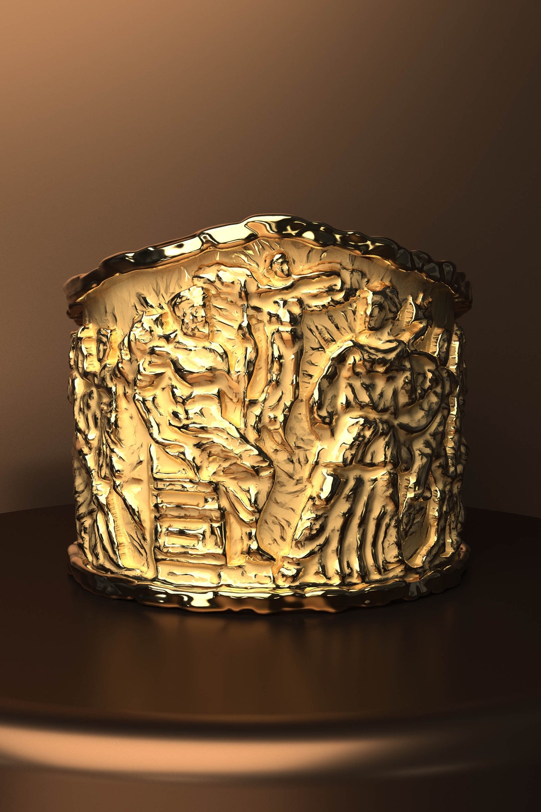 Handcrafted 18k or 14k Gold Ring: Ancient Greek Parthenon Pediment ...