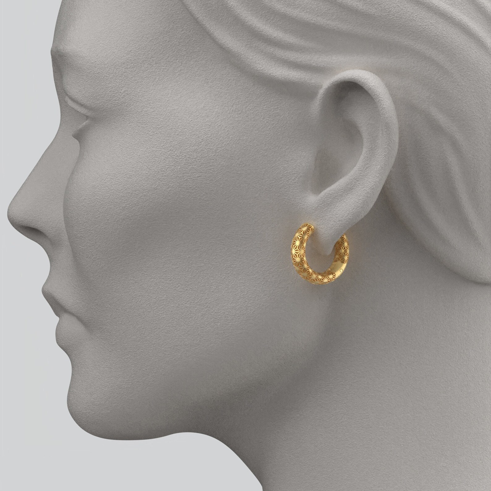 Italian Gold Hoop Earrings: 14k/18k Sashiko Pattern, Fine Jewelry - Etsy