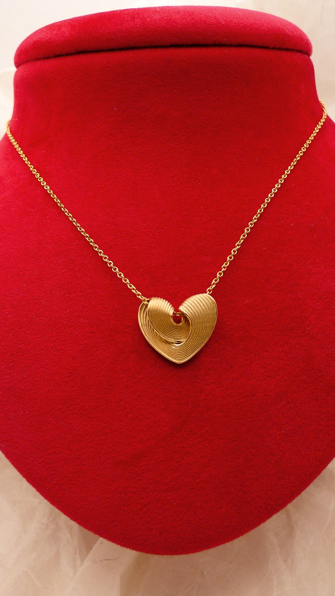 Gold Heart Pendant Necklace 14k Or 18k Gold T For Her Etsy