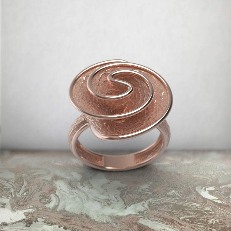 Italian Gold Spiral Ring: 14k/18k Statement Ring by Oltremare Gioielli ...
