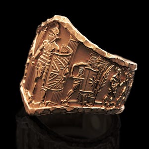 14k or 18k Gold Gladiator Ring: Ancient Rome Style Band, Italian ...