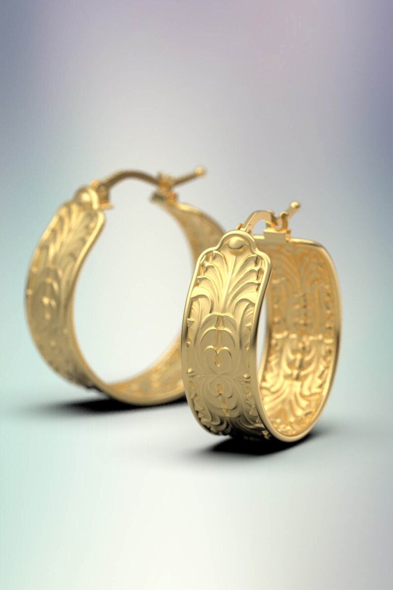 Real Gold Hoop Earrings 18k Gold Hoops 14k Gold Hoop - Etsy