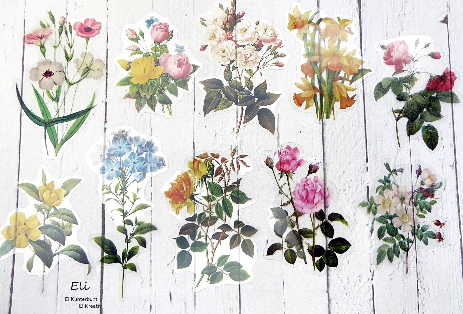 40 St. Transparente BLUMEN STICKER Aufkleber Die Cuts 6155 - Etsy UK