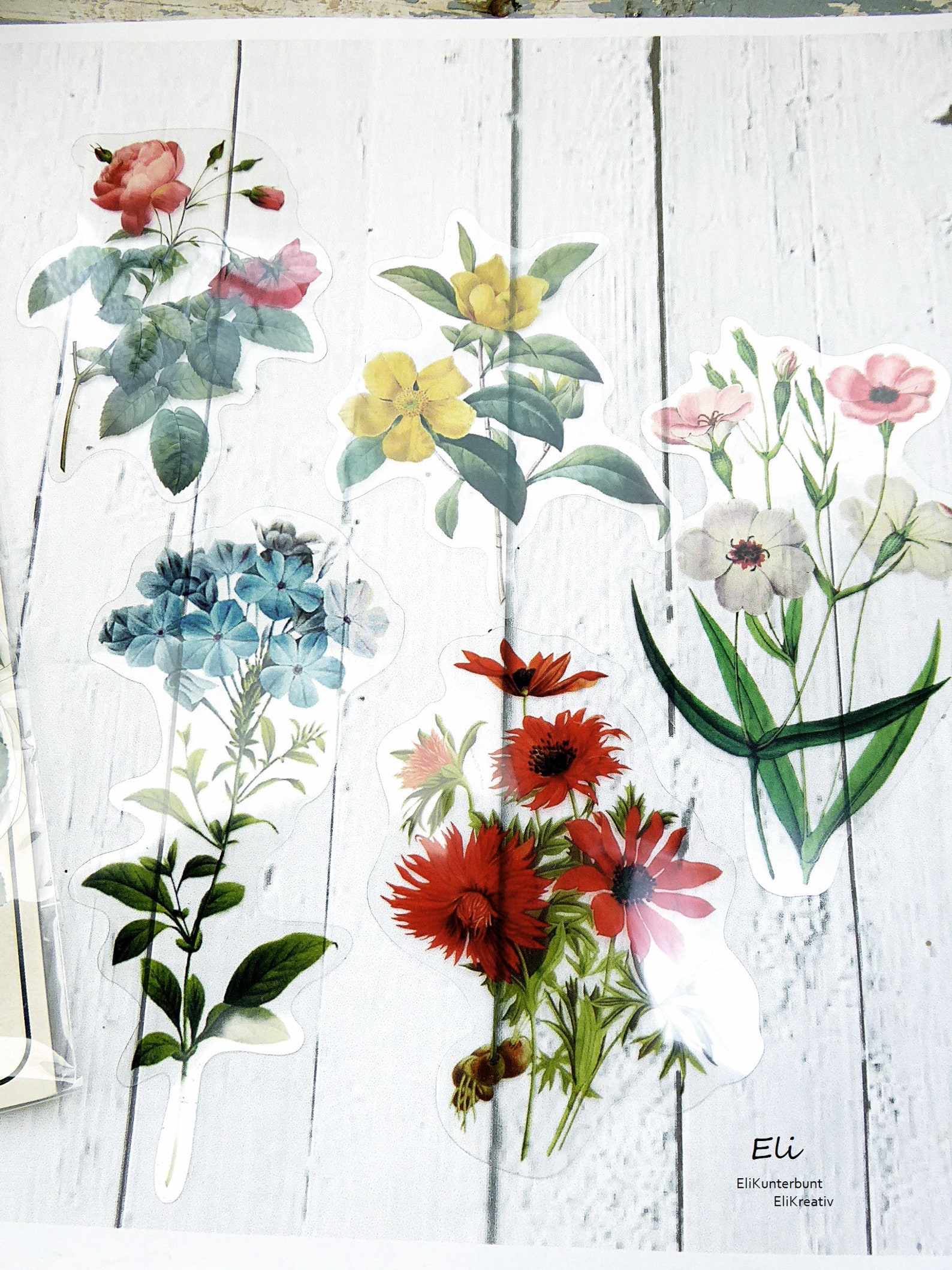 40 St. Transparente BLUMEN STICKER Aufkleber Die Cuts 6155 - Etsy UK