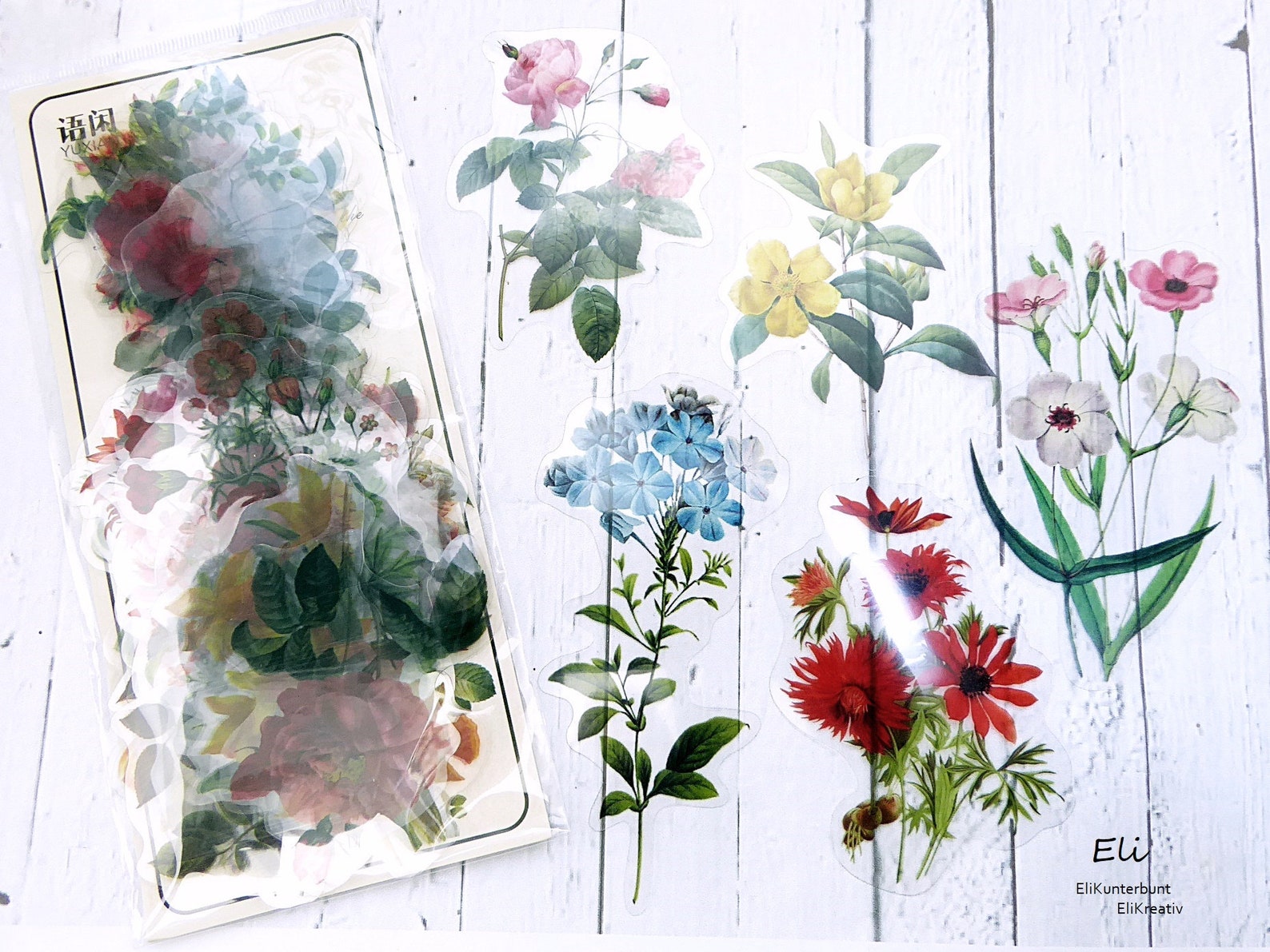 40 St. Transparente BLUMEN STICKER Aufkleber Die Cuts 6155 - Etsy UK