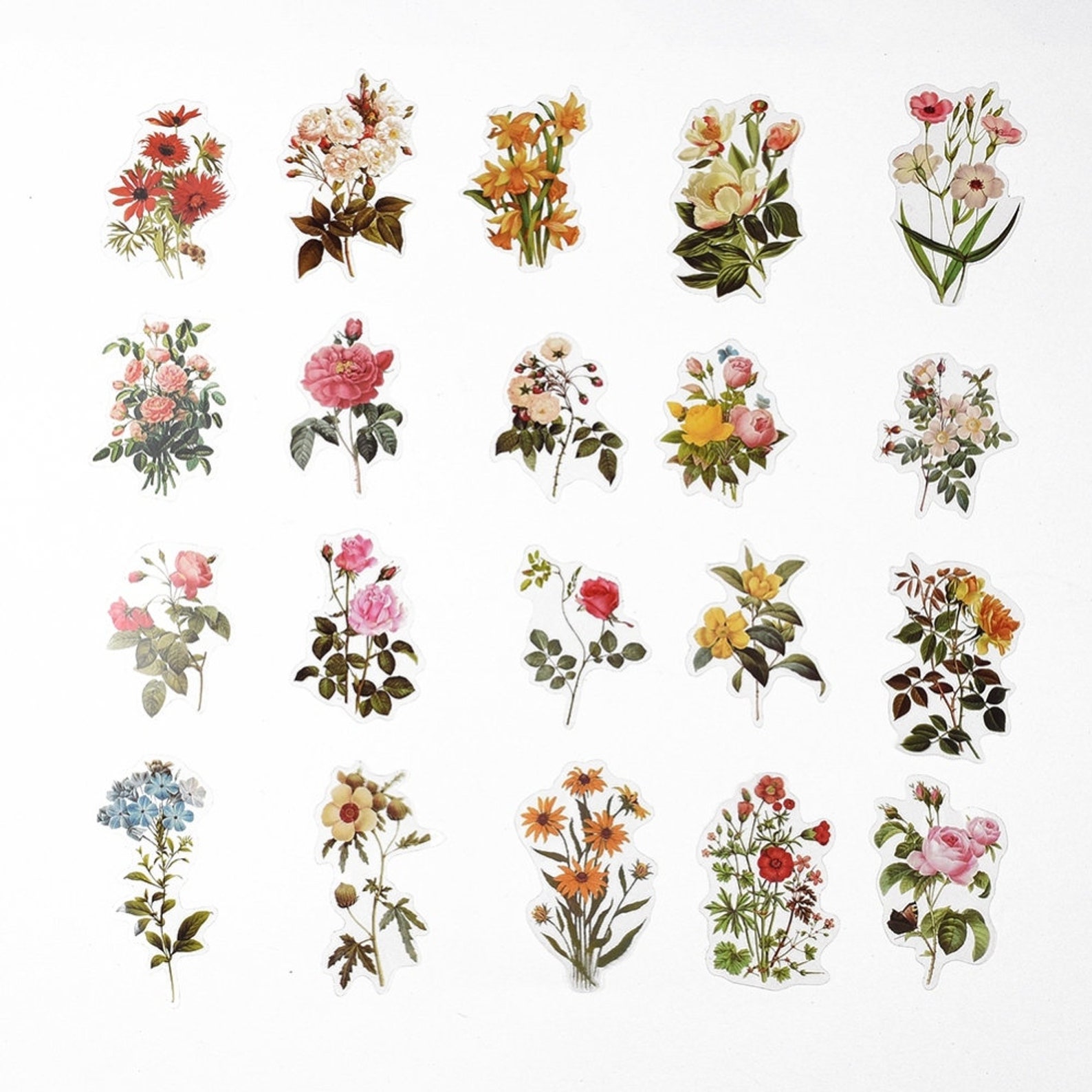 40 St. Transparente BLUMEN STICKER Aufkleber Die Cuts 6155 - Etsy UK