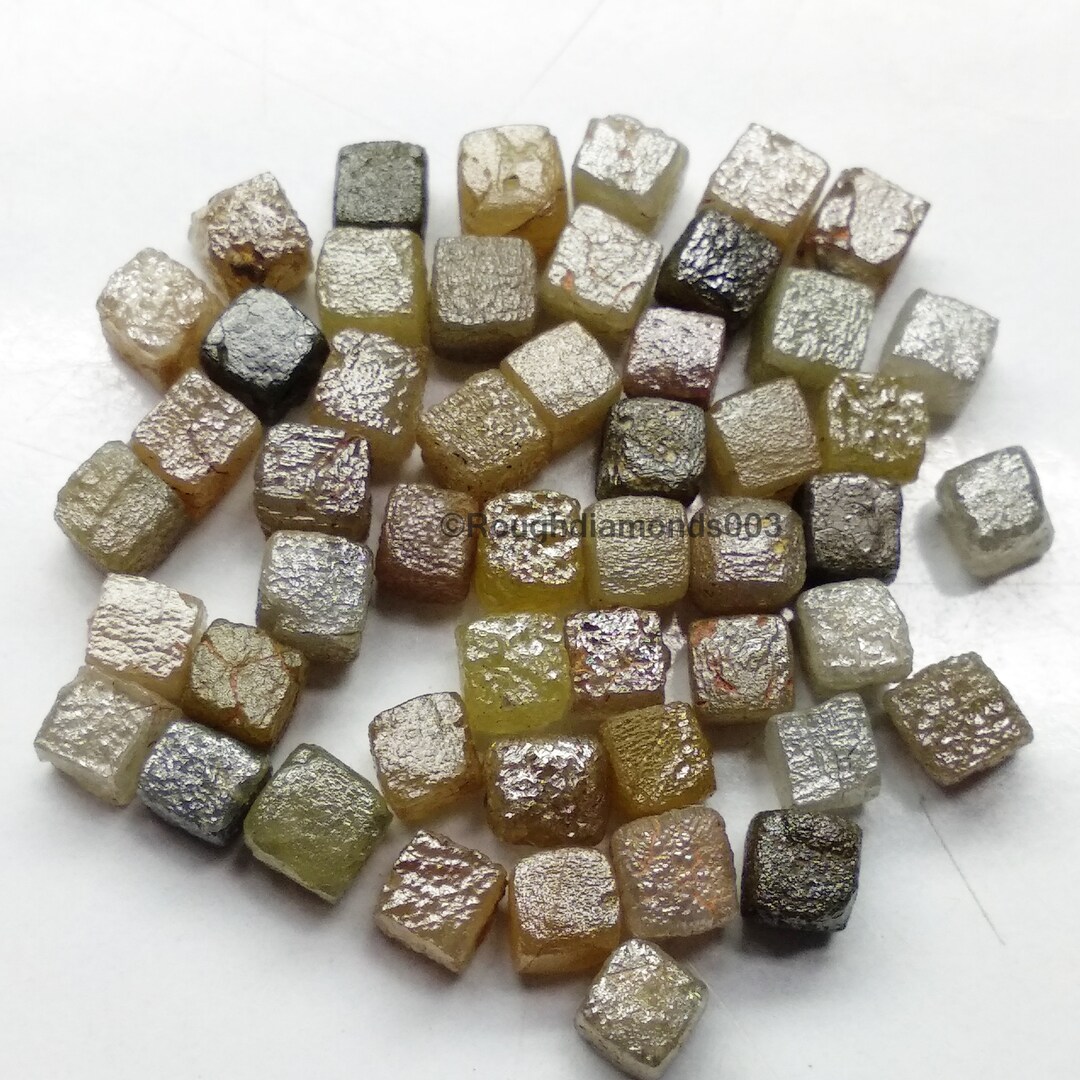 3.00 to 3.50 MM Size Natural Rough Diamond ! Natural Cube Raw Rough ...