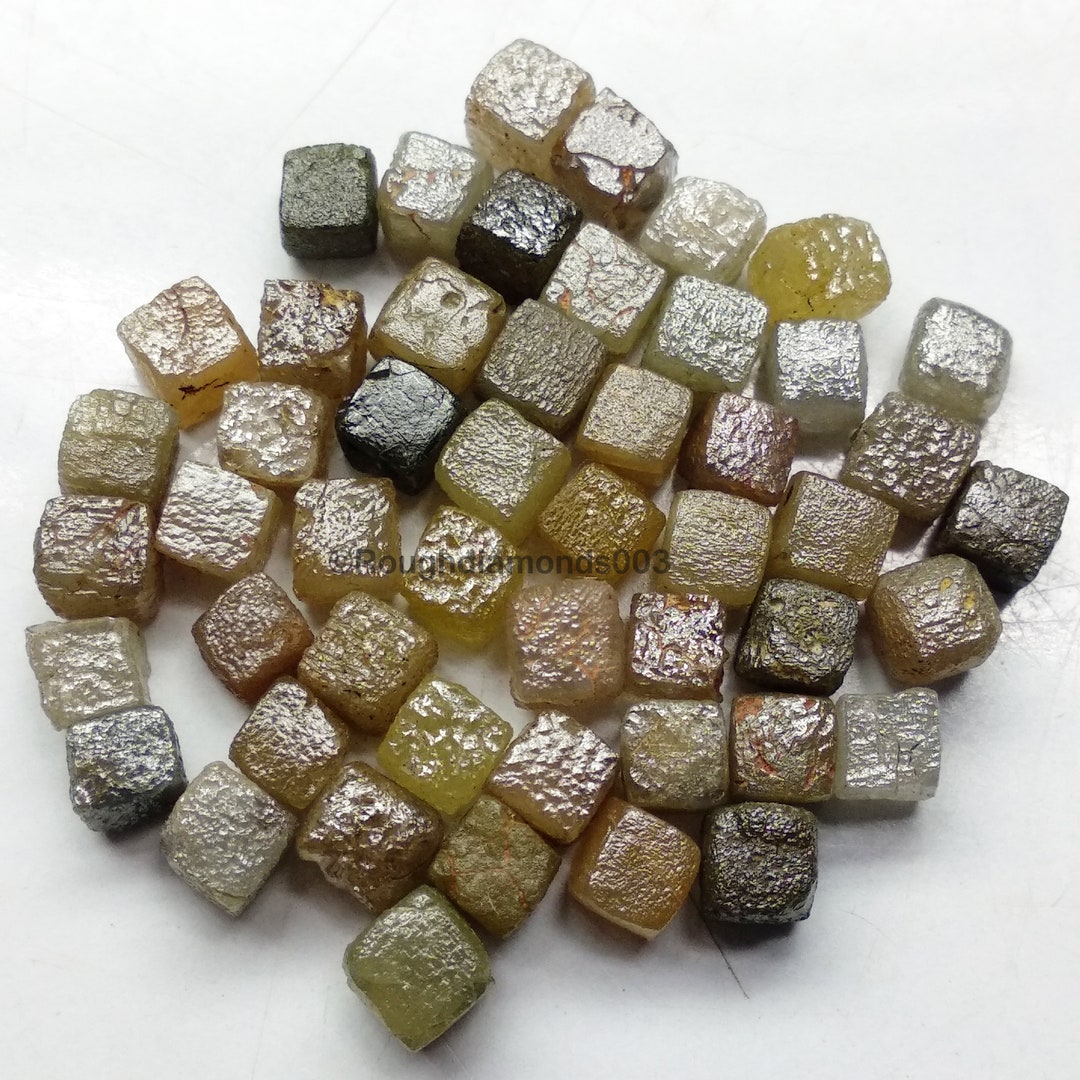 10 Pcs. Lot 2.00 to 3.00 MM Size Natural Rough Diamond ! Natural Cube ...