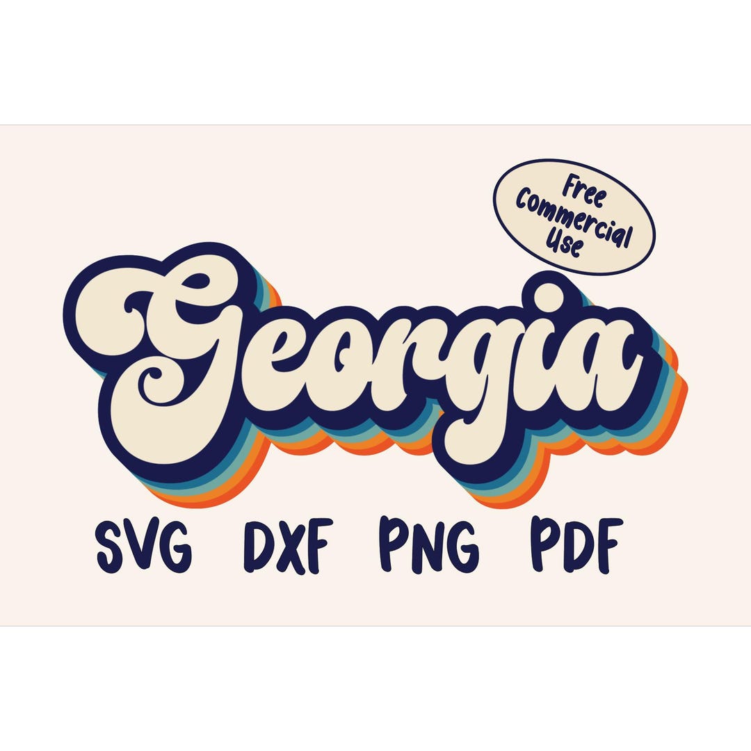 Georgia SVG Retro Design, Georgia Template, Png, Dxf, Pdf, Instant ...