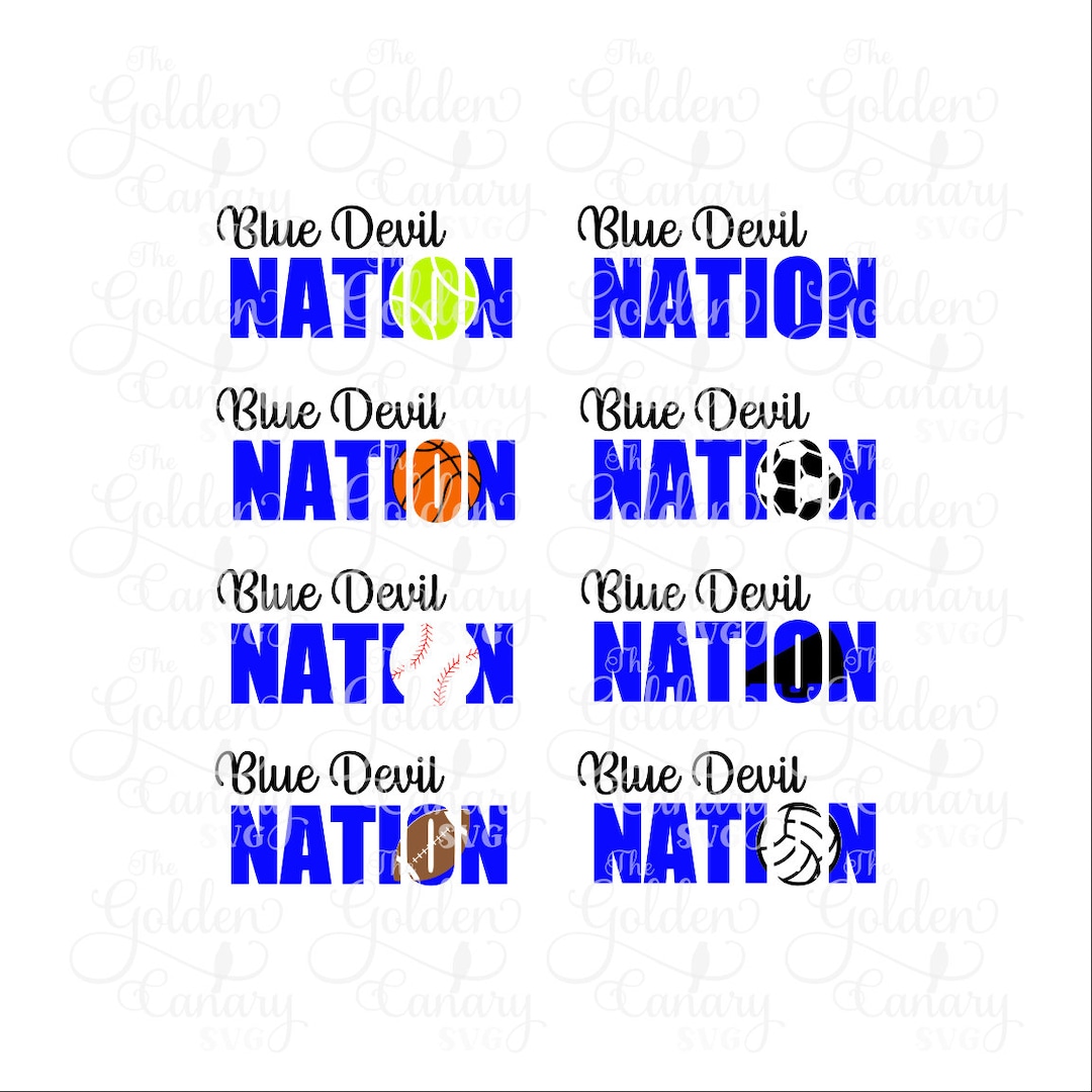 Blue Devil Nation SVG Bundle, Soccer, Football, Cheer, Baseball ...
