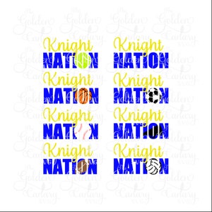 Knight Nation SVG Bundle, Soccer, Football, Cheer, Baseball, Volleyball ...