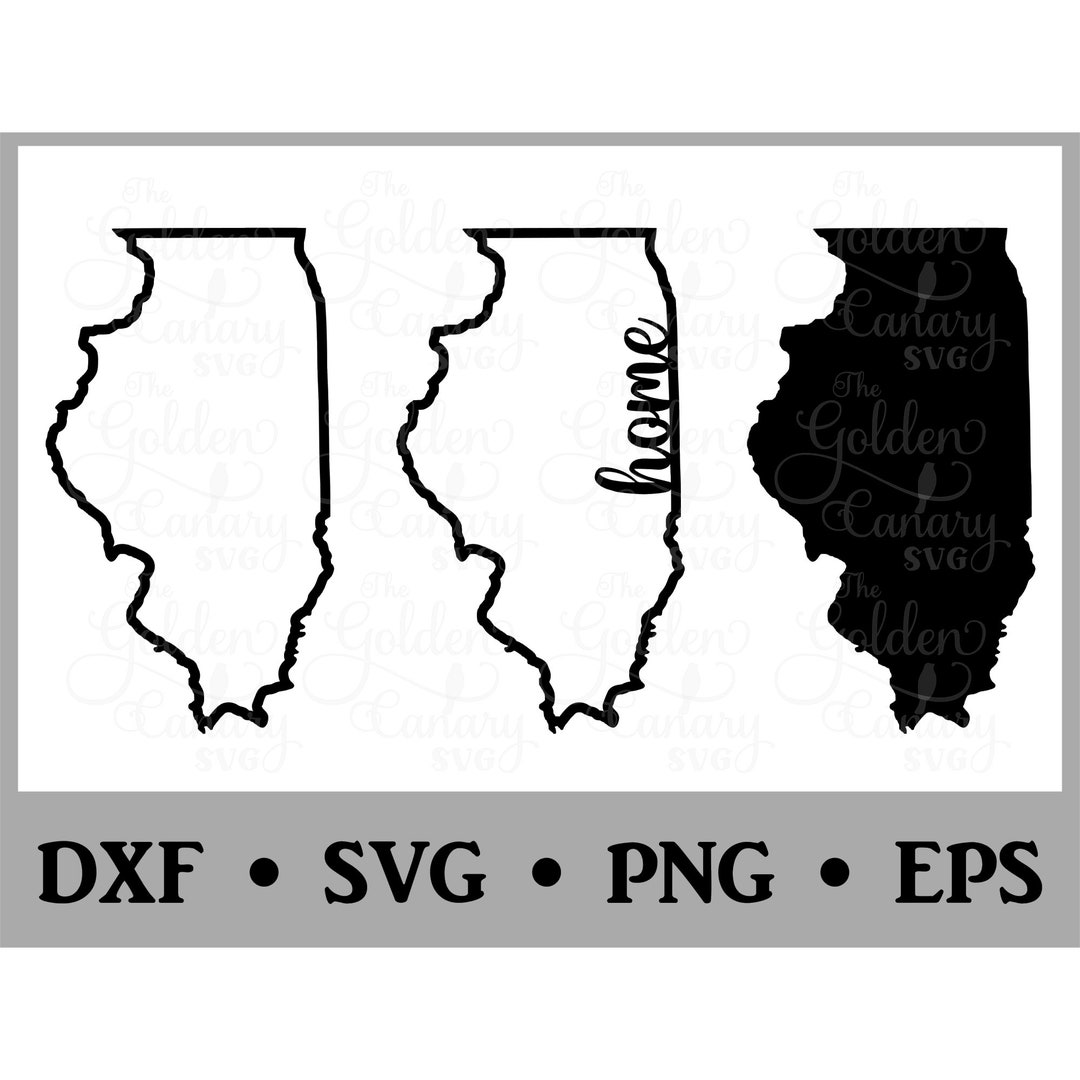 Illinois SVG / State / Home / Cutting File / CNC File / Vinyl ...