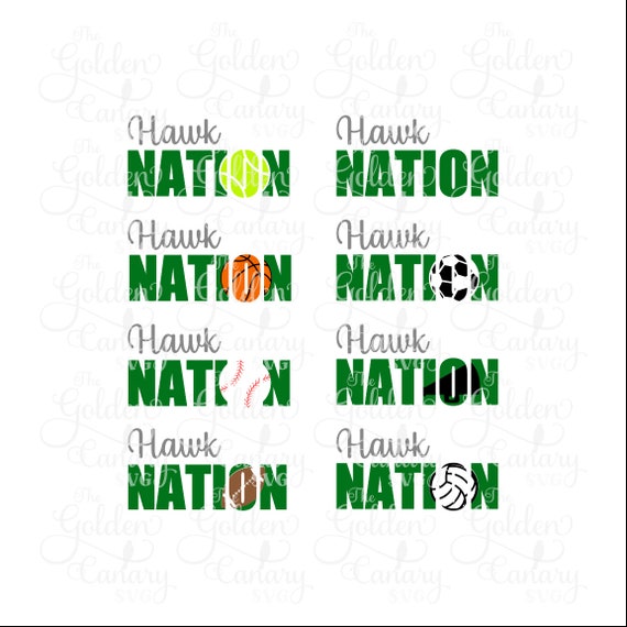 Hawk Nation SVG Bundle Soccer Football Cheer Baseball | Etsy