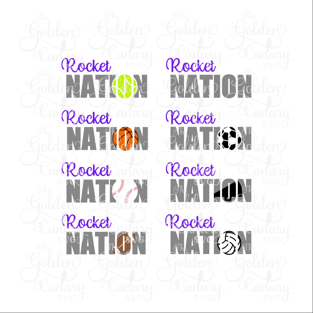 Rocket Nation SVG Bundle, Soccer, Football, Cheer, Baseball, Volleyball ...
