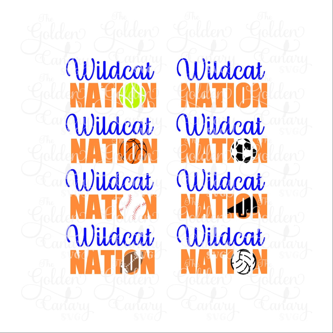 Wildcat Nation SVG Bundle, Soccer, Football, Cheer, Baseball ...