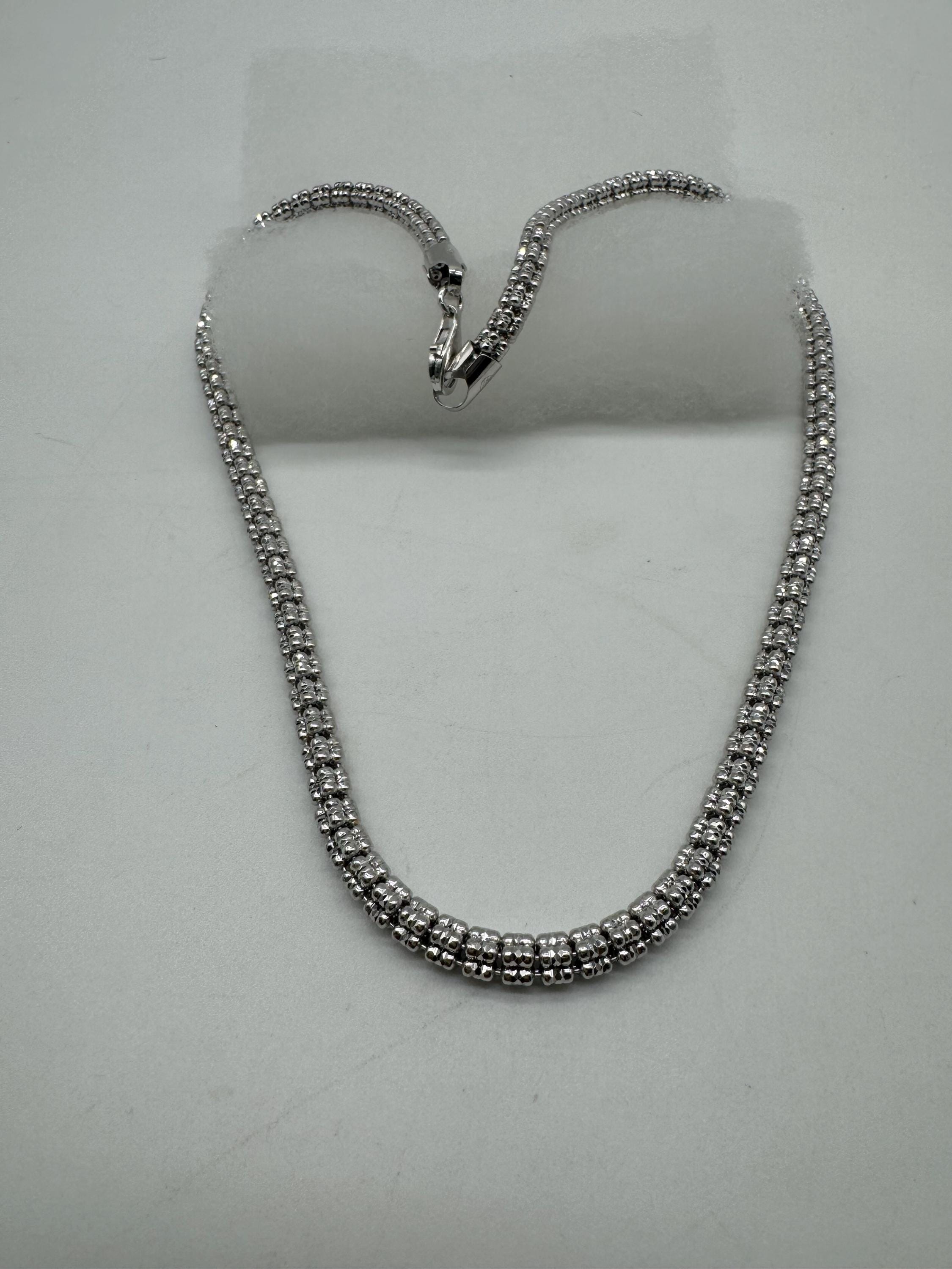 Sterling Silver Chain,silver Diamond Cut Rhodium Chain,silver Chain ...