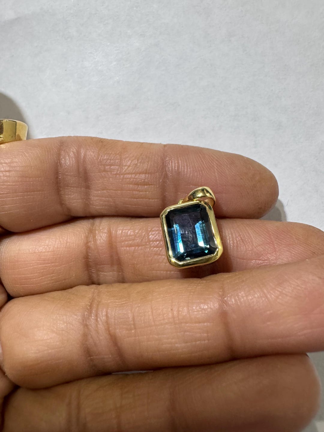 Gold Plated Sterling Silver London Blue Topaz Gemstone Pendant - Etsy