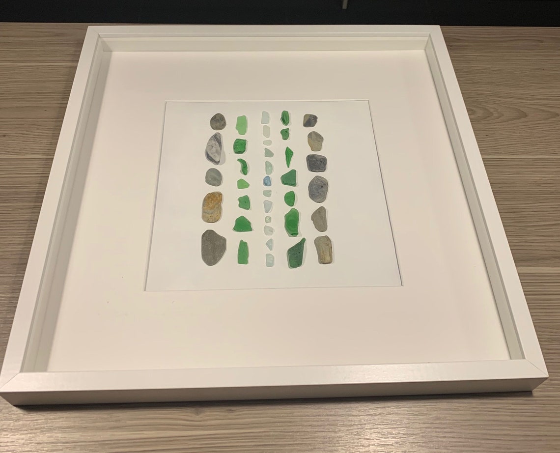 Sea Glass Art Large - Stones & Sea Glass Abstract - Etsy