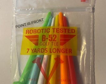 B52 GOLF TEE-- 2 Bags of 6--robotic Tested 7 Yards Longer, 31/4", Less ...