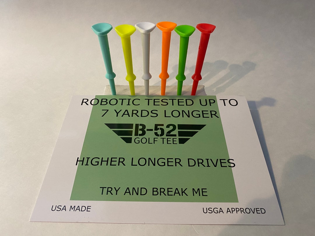 B52 GOLF TEE Step-up 2 Bags of 6--robotic Tested 7 Yards Longer-- Less ...