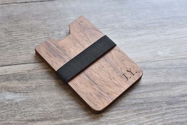 Personalized Walnut Wood Wallet Minimalist Credit Card | Etsy