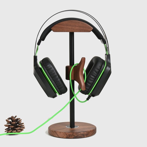 Custom Headphone Stand Wooden and Metal Headphone Holder | Etsy
