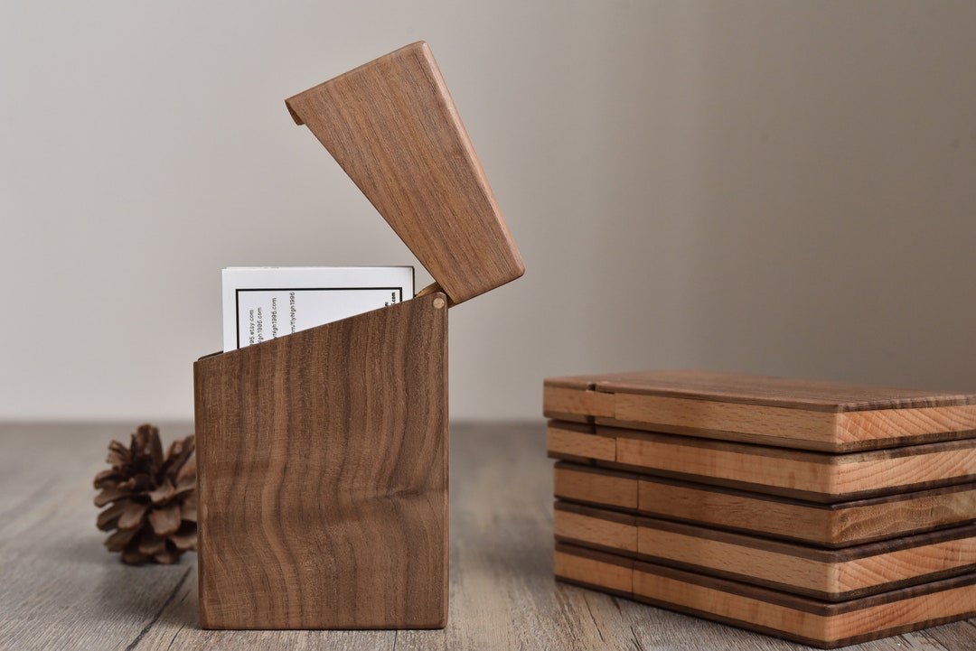 Wood Business Card Case, Personalized Business Card Holder, Credit Card ...