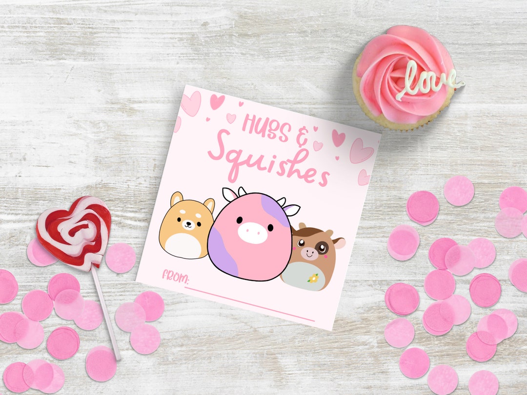 Hugs & Squishes Valentine Printable Instant Download Kids Valentine ...