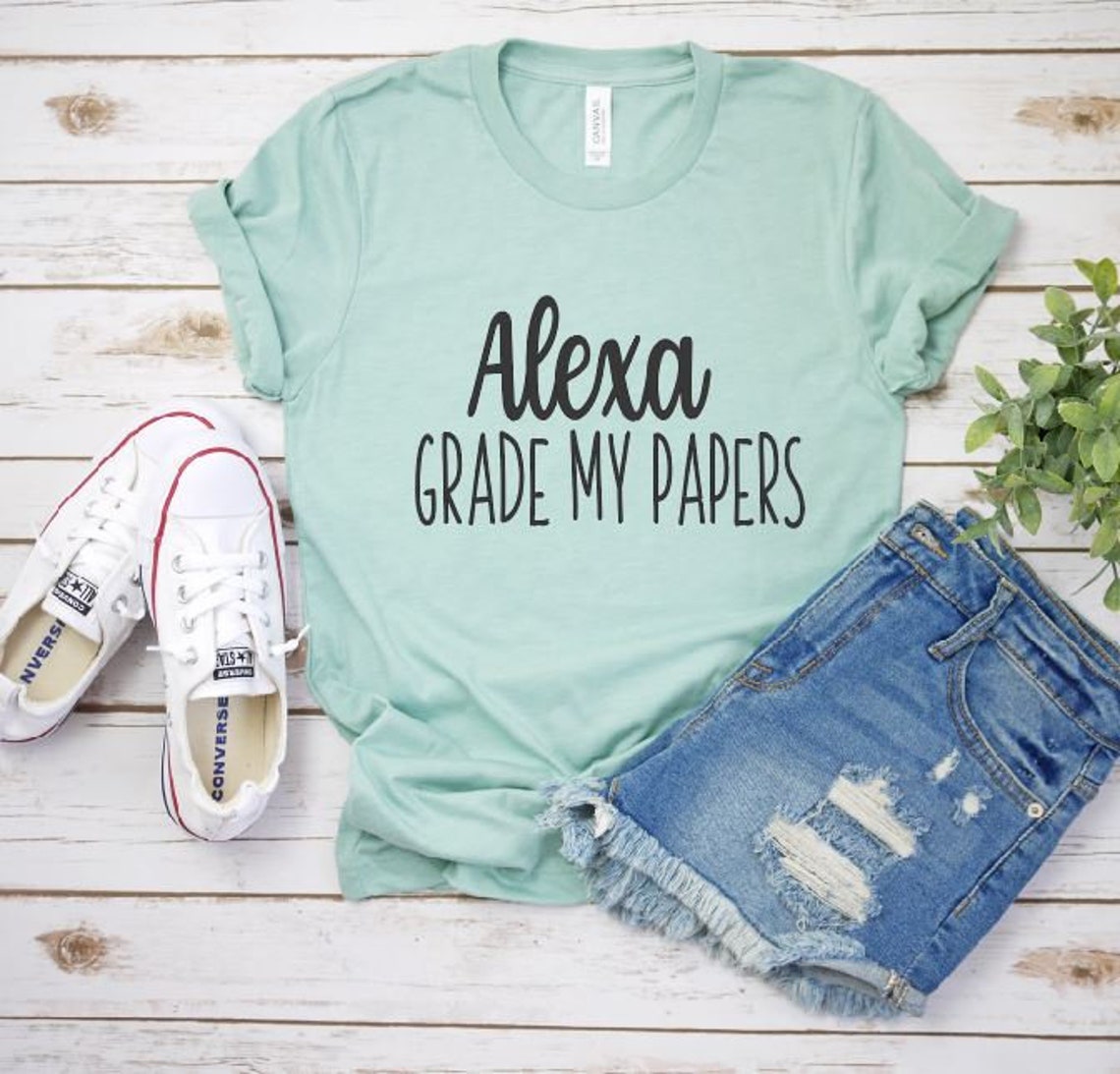 Women's ALEXA Grade My Papers Teacher Gift Tee T-shirt - Etsy