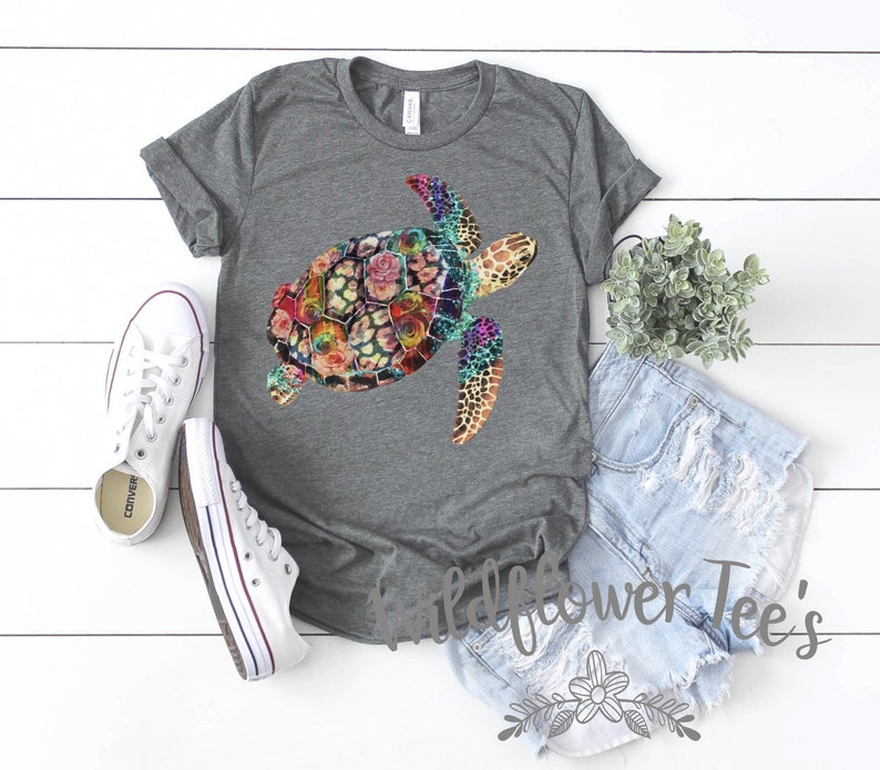Women's Watercolored SEA TURTLE Graphic Tee T-shirt Plus - Etsy