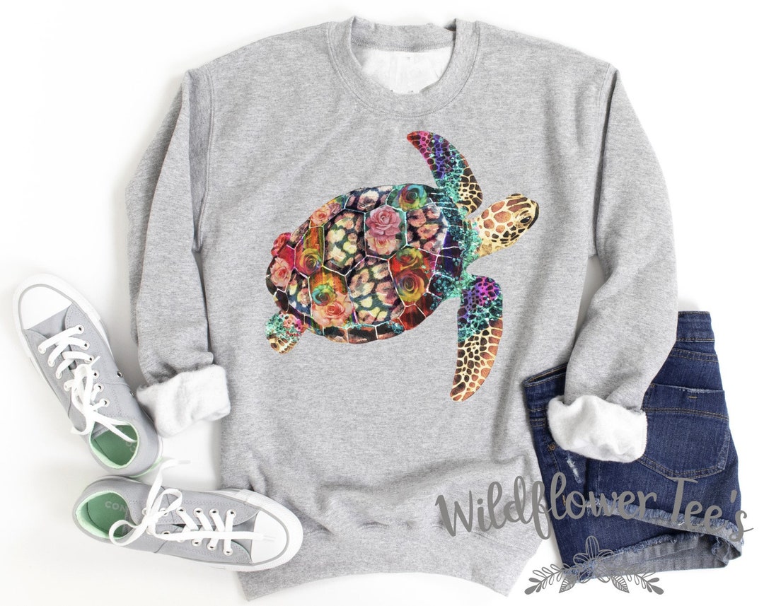 Women's Watercolor SEA TURTLE Aquamarine Biology College Gift Cozy ...