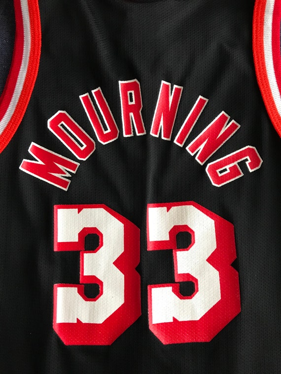 Vintage 90s Miami Heat Alonzo Mourning #33 Champion N… - Gem