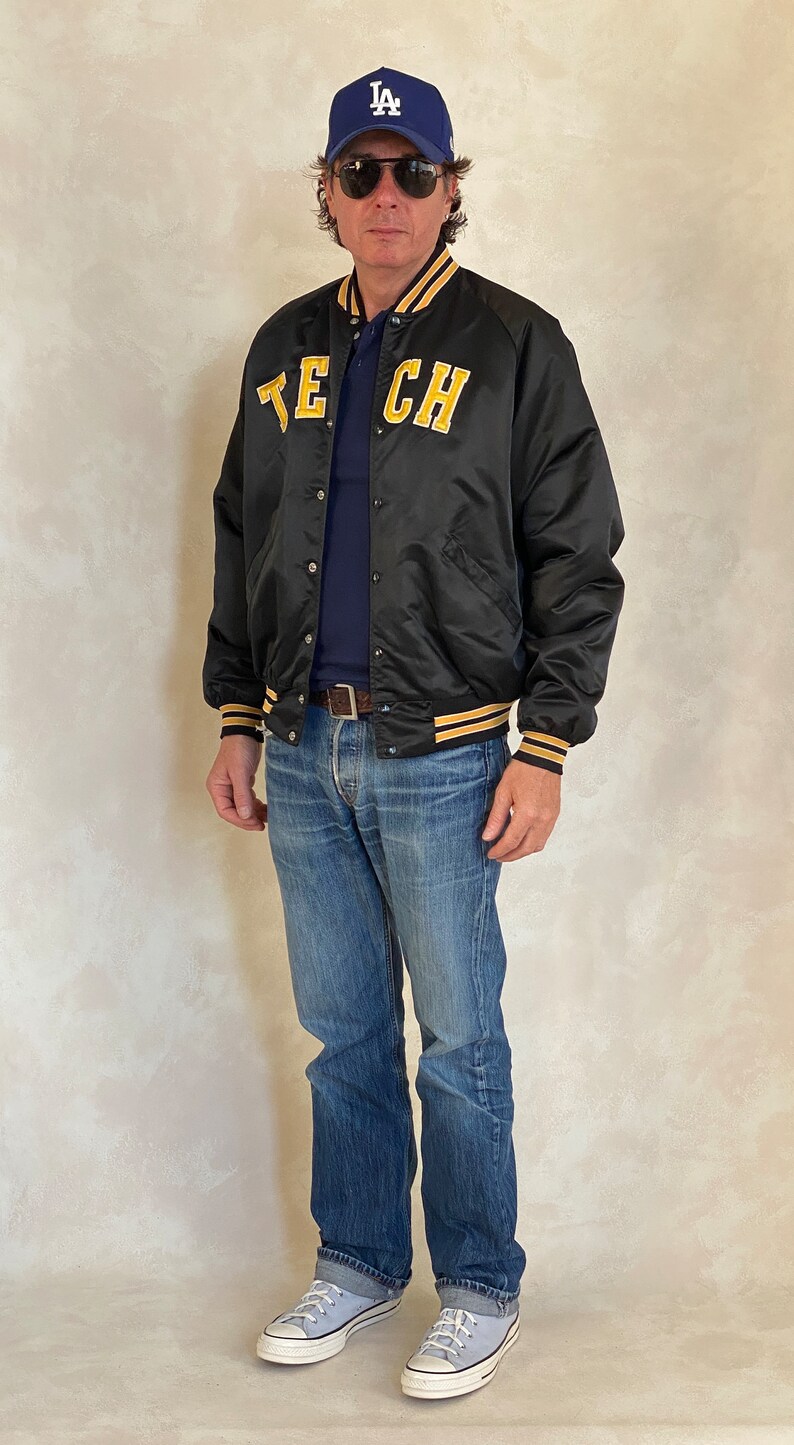 Large . Vintage Tech Satin Jacket Made in USA - Etsy