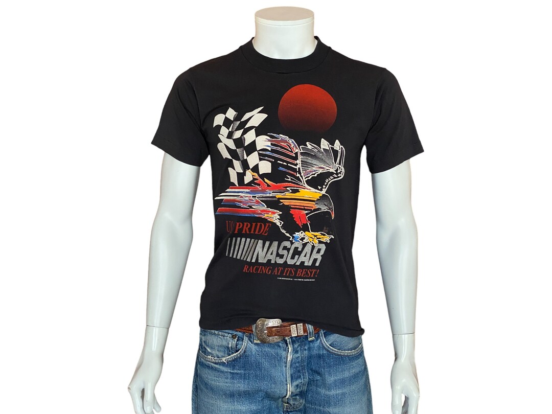 Vintage 1980s NASCAR T-shirt – USA Pride Racing Eagle Graphic Tee Made ...