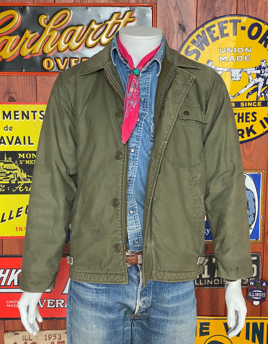 Size Small. Authentic Vintage 80s A2 US Navy Deck Jacket Made - Etsy