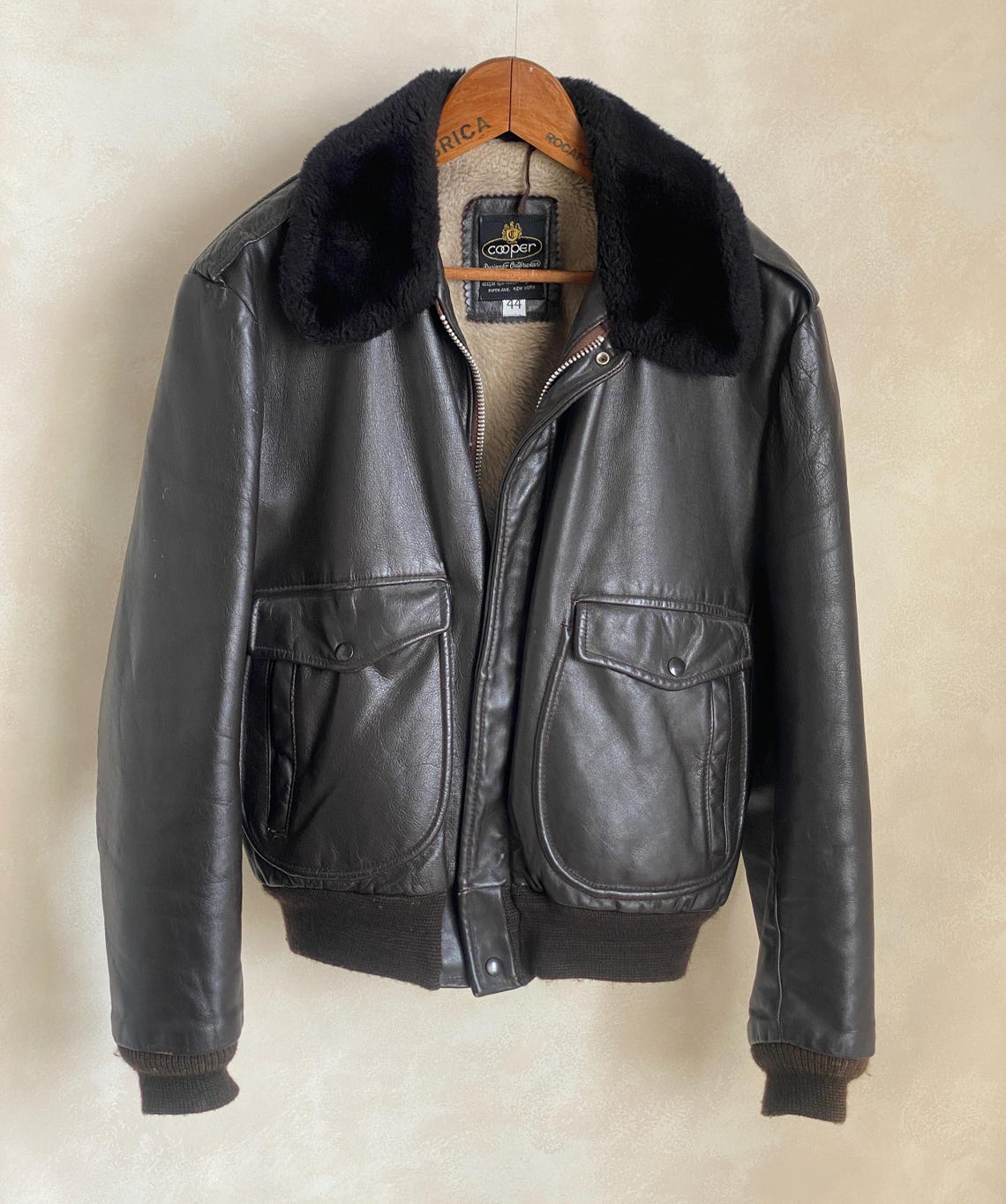Vintage 80s Cooper Flight Leather Jacket | US Air Force Aviator Bomber ...