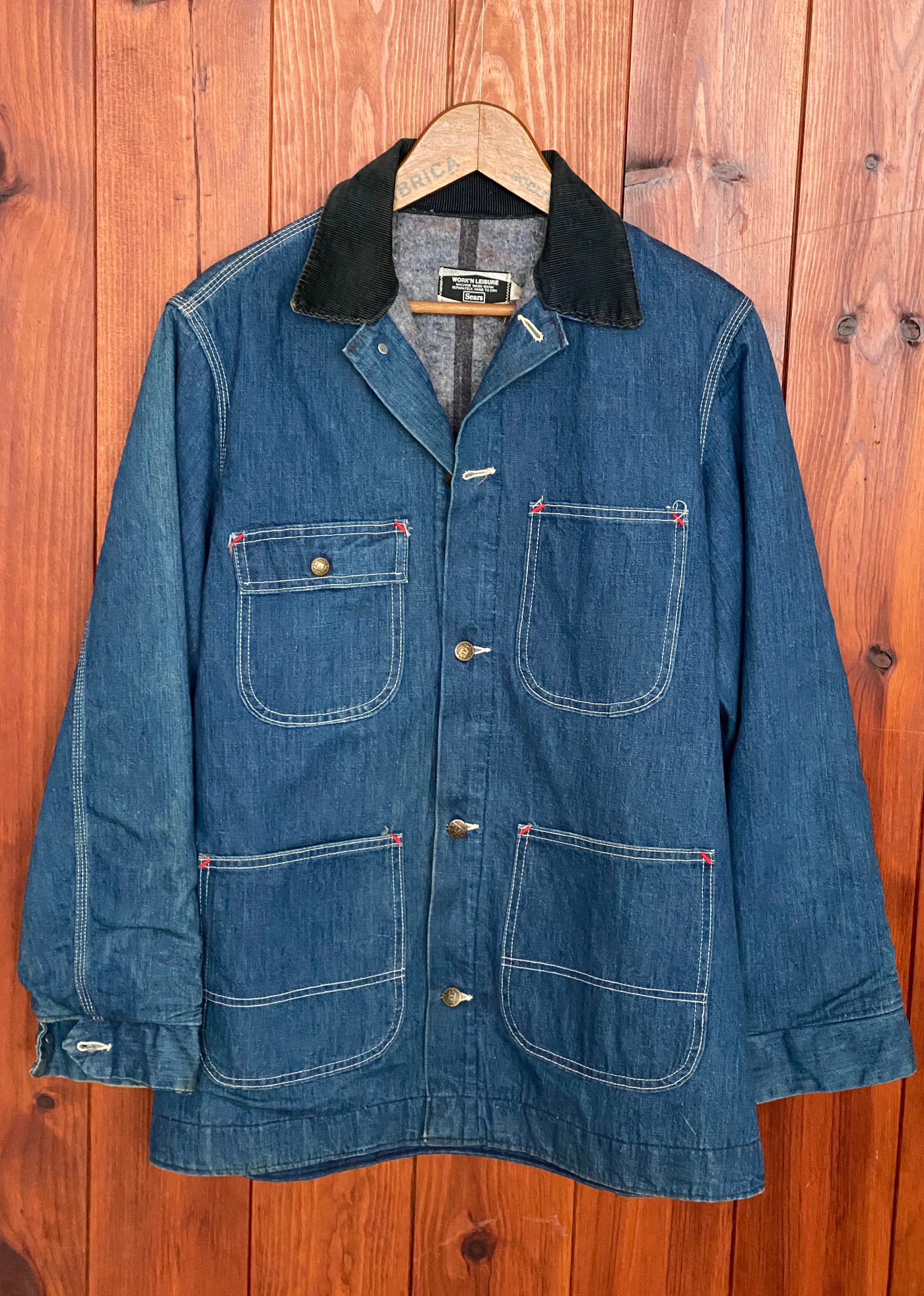 Size Med Tall. Vintage Sears Denim Chore Lined Coat Jacket - Etsy