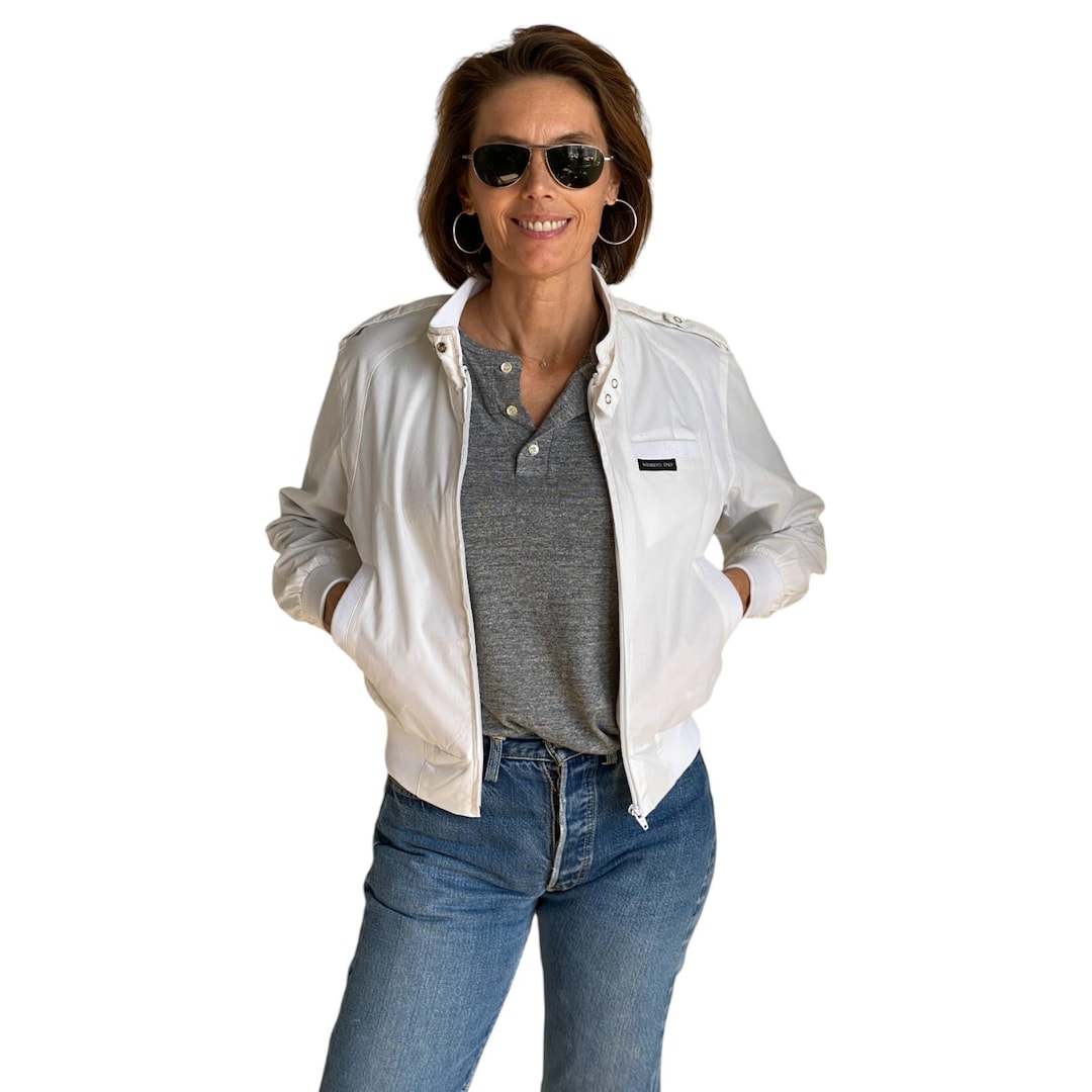 Vintage 1980s Members Only Cotton Jacket White – Size XS, Designed in ...