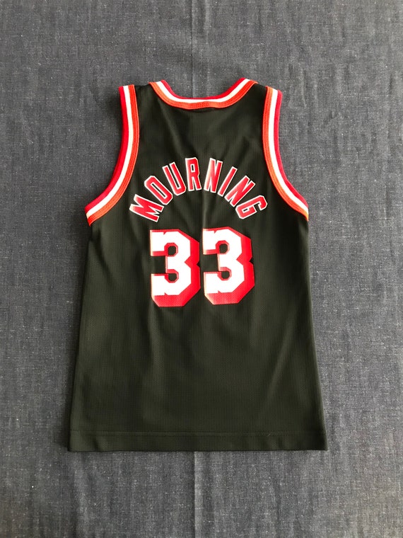 Vintage 90s Miami Heat Alonzo Mourning #33 Champion N… - Gem