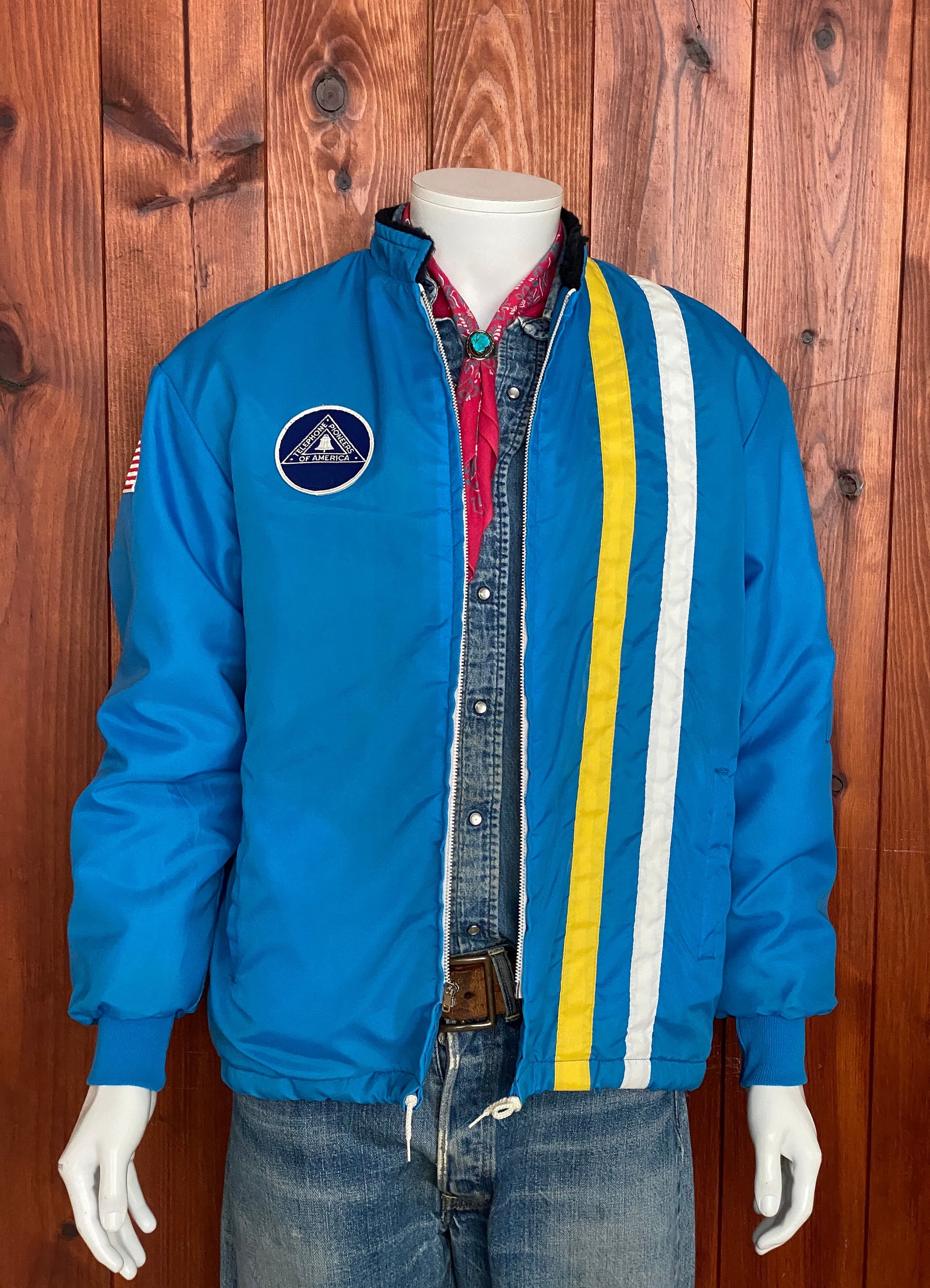 Size M. Vintage 70's Nylon Lined Racing Jacket Made in USA Size M. Vintage 70's Nylon Lined Racing Jacket Made in USA